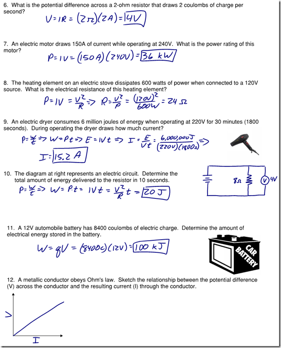 Electricity Refresher Solutions Regents Physics